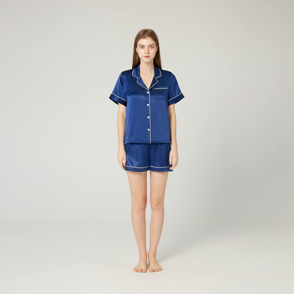 Pure Mulberry Silk Pajama Shorts Set for Women LSP004 – Luxurysilkpjs